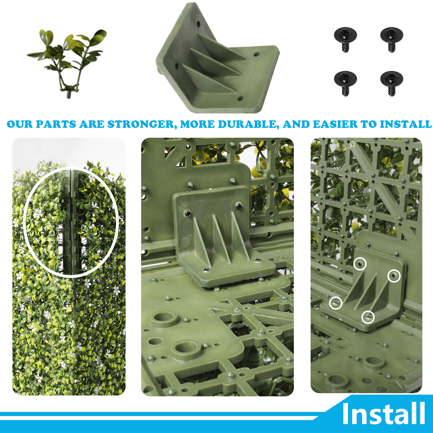 Artificial Boxwood Wall Hedge Mat Hard Panels Outdoor Grass Fence Style | eBay