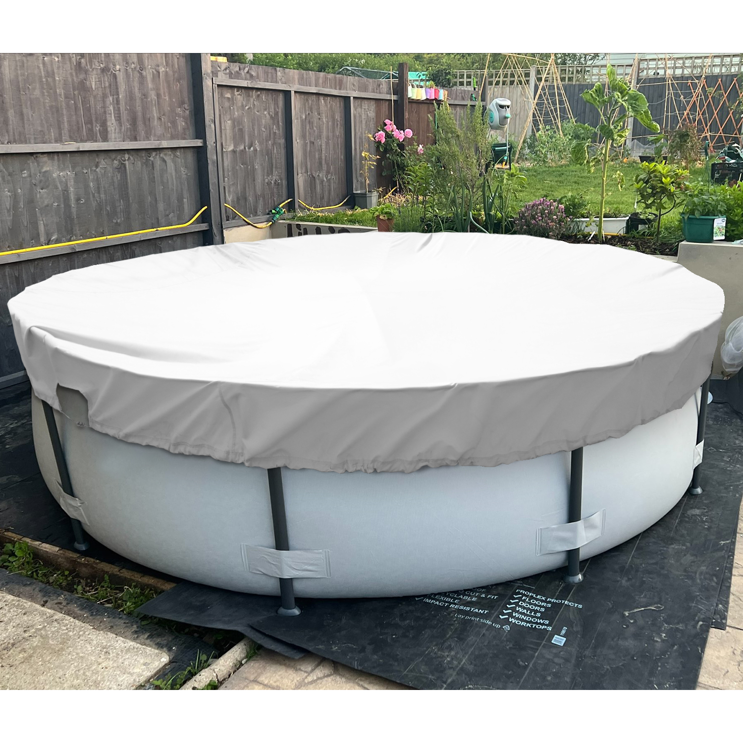 Round Pool Cover Above Ground Swimming Pool Cover Waterproof PVC | eBay